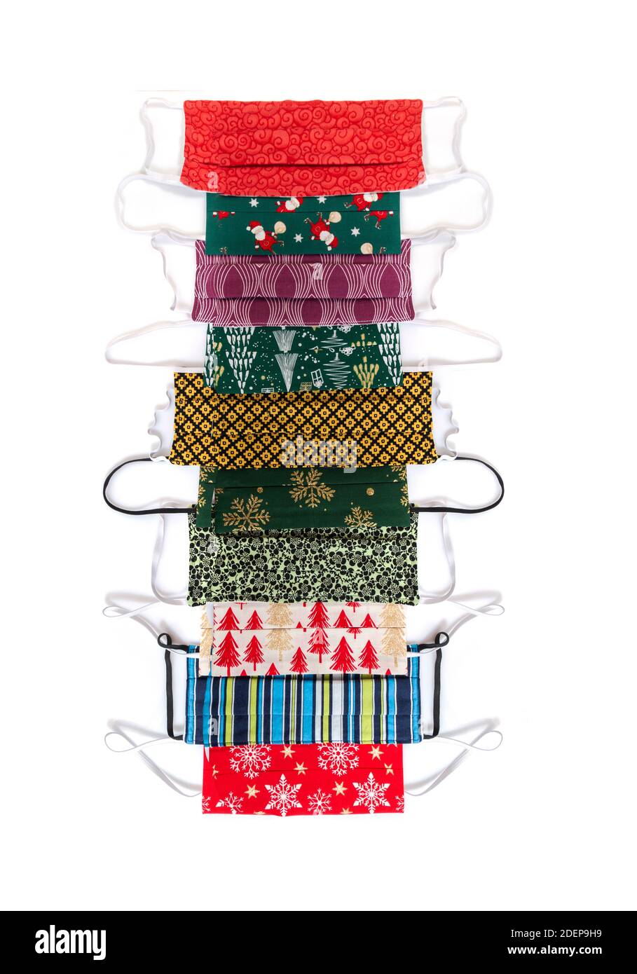 handmade colorful face masks isolated on a white background Stock Photo ...