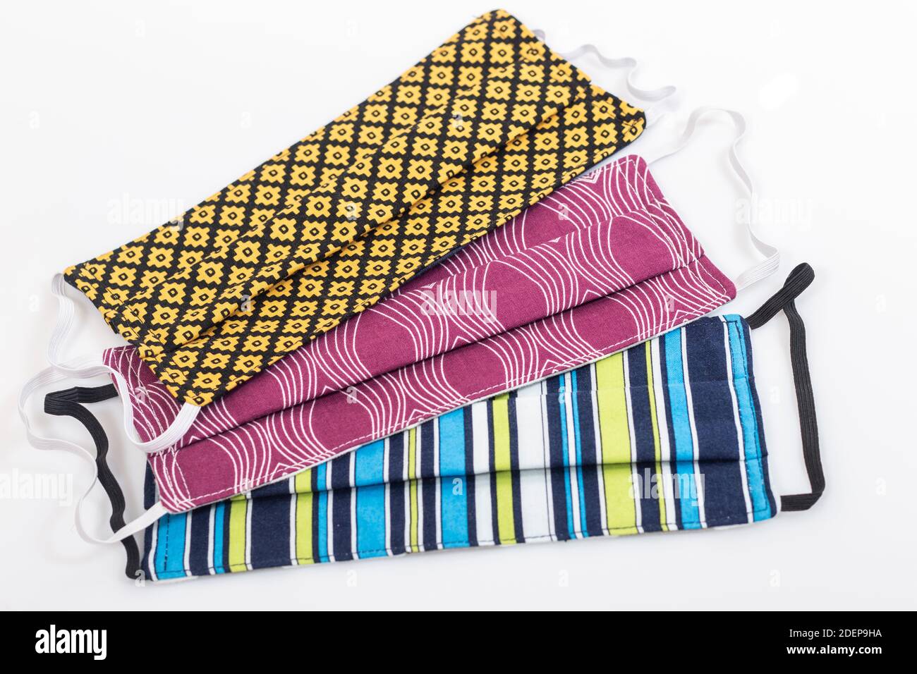 handmade colorful face mask isolated on a white background Stock Photo ...