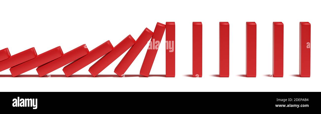 The red blocks are pushing. Trends and problems concept. 3d rendering ...