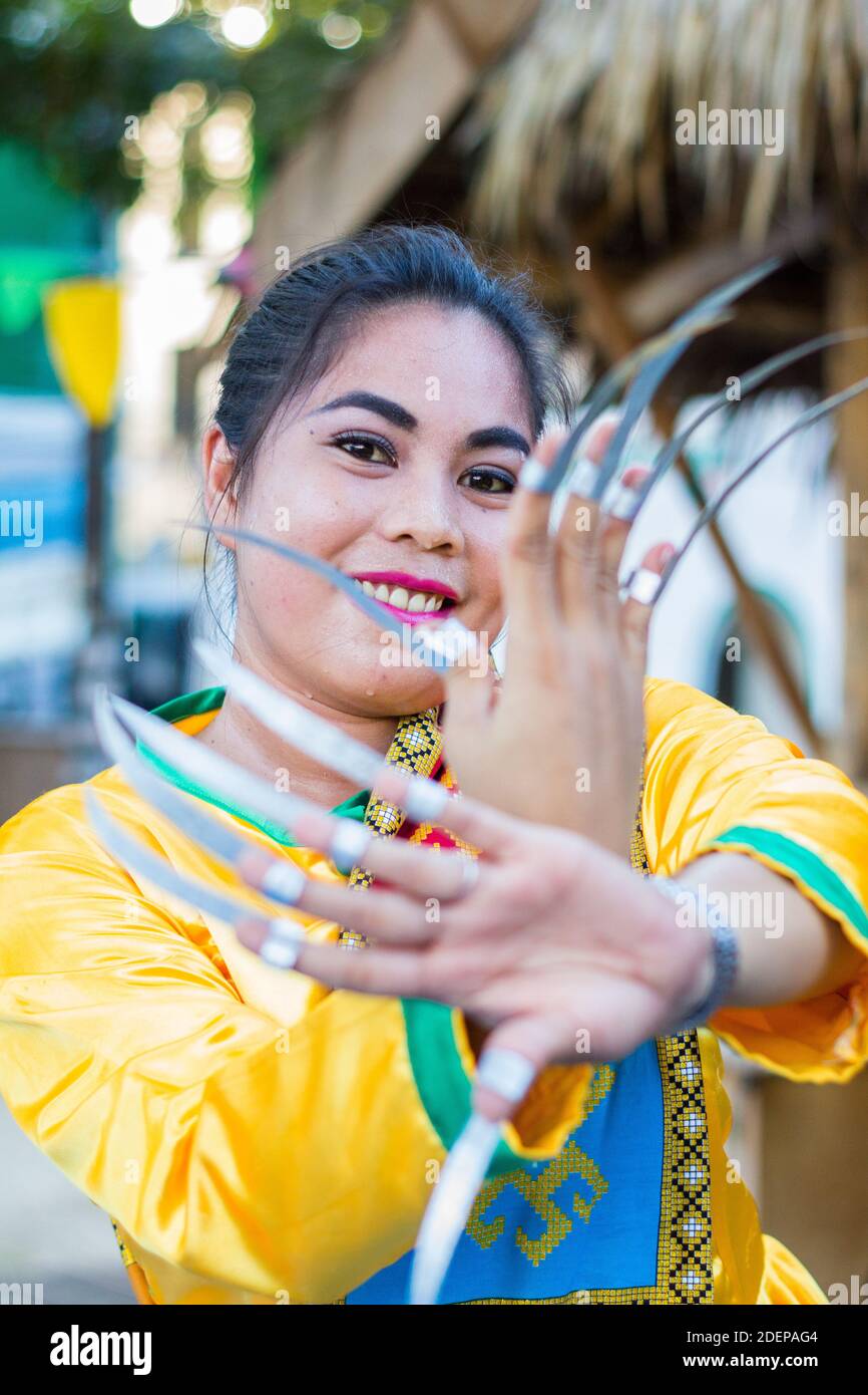 Tradtional pangalay, an indigenous Muslim Mindanao dance is performed ...