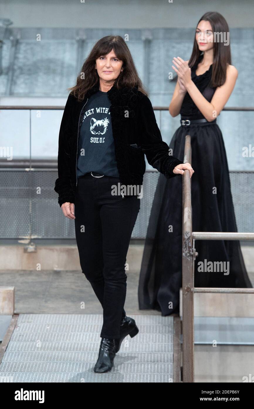 Designer Virginie Viard makes an appearance on the runway during the ...