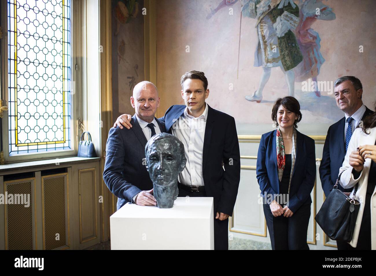Nicolas Aznavour during the ceremony of transfer of a sculpture of the ...