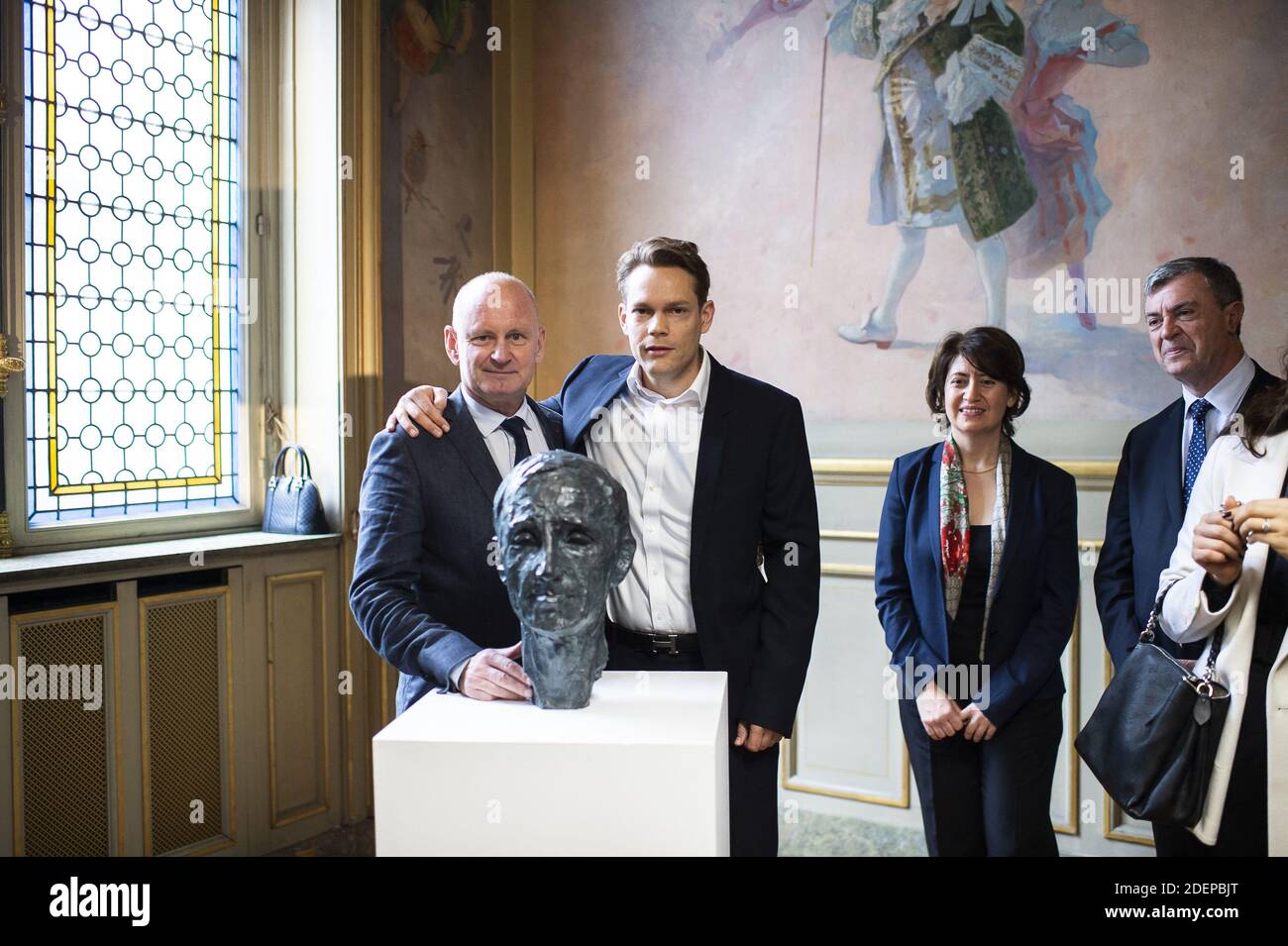 Nicolas Aznavour during the ceremony of transfer of a sculpture of the ...