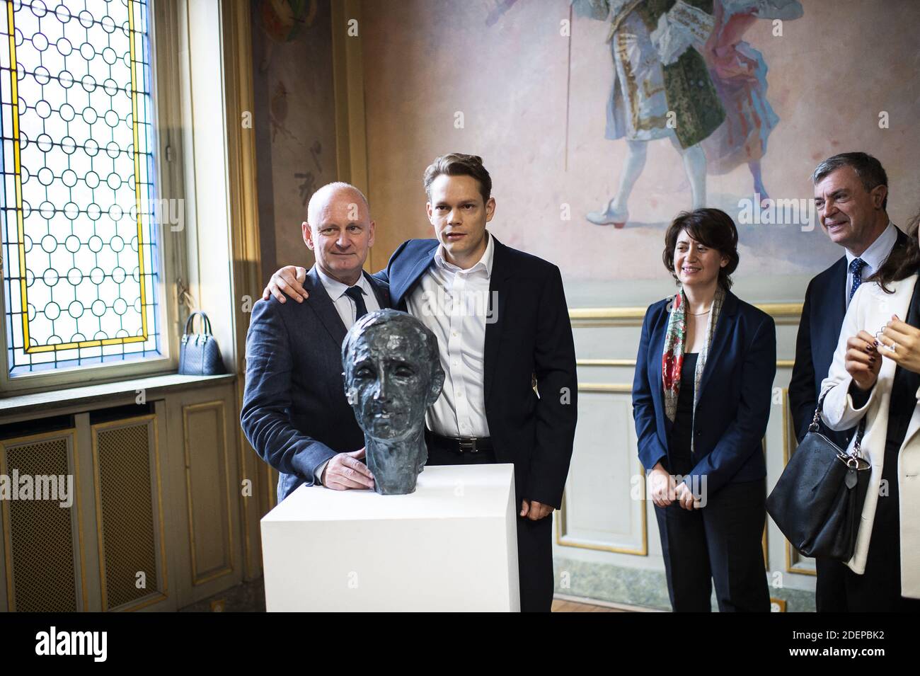 Nicolas Aznavour during the ceremony of transfer of a sculpture of the ...