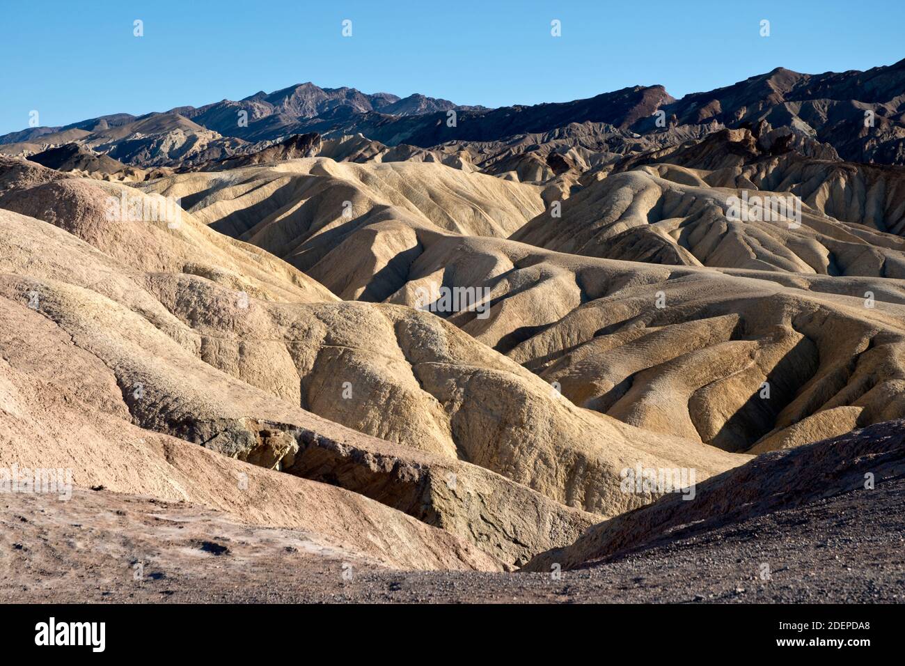 View from Zabriskie Point, a badlands landscape created by erosion, at ...