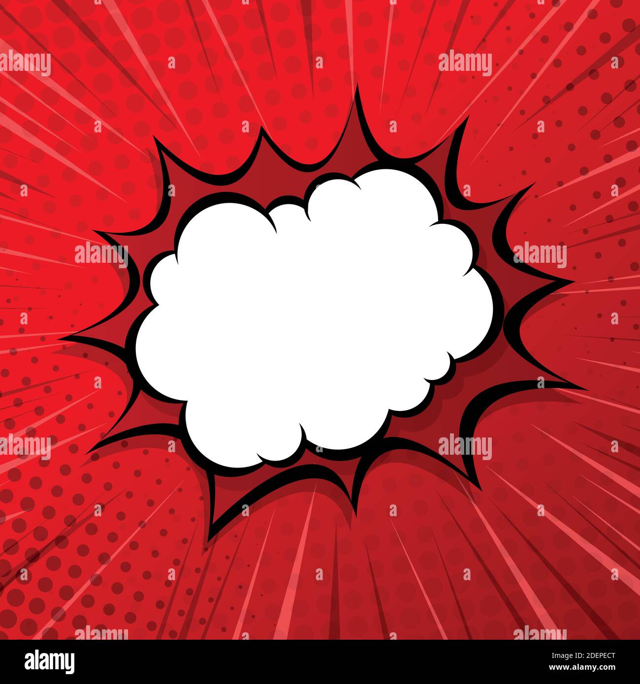 Red comic zoom with lines and dots - Vector illustration Stock Vector ...