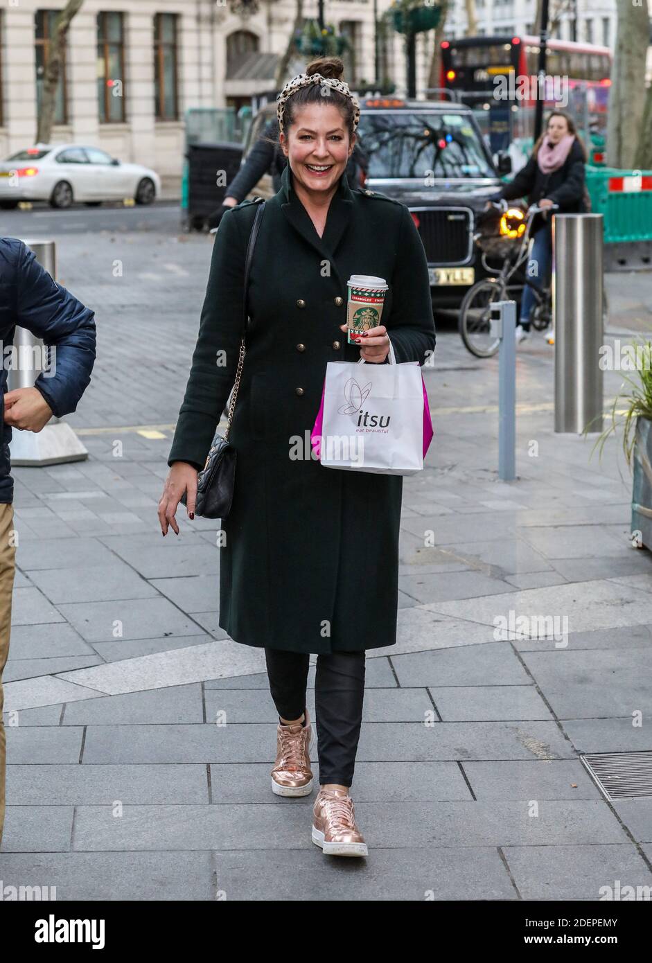 Lucy Horobin arrives at the Global Radio Studios in London Stock Photo ...
