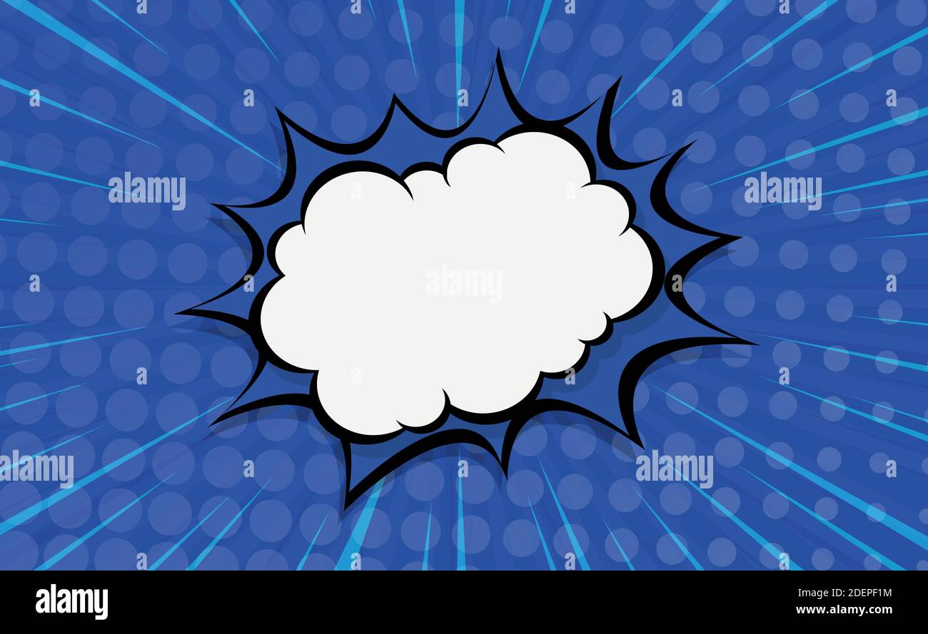 Blue comic zoom with lines and dots - Vector illustration Stock Vector ...