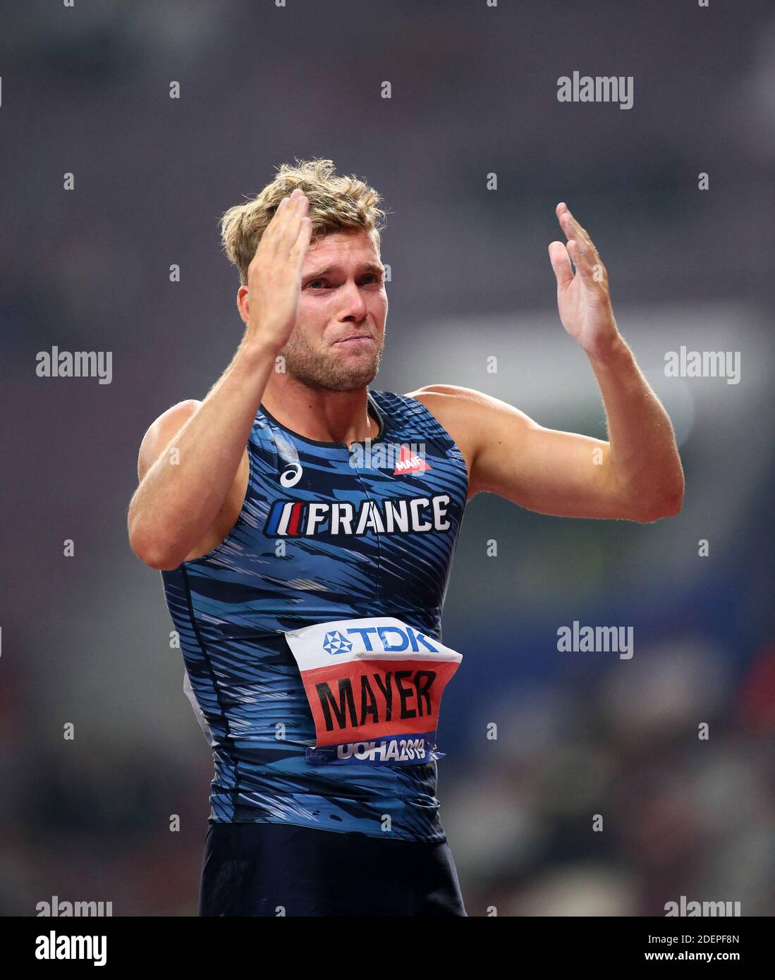 Kevin Mayer competes on Decathlon during the IAAF World Athletics ...