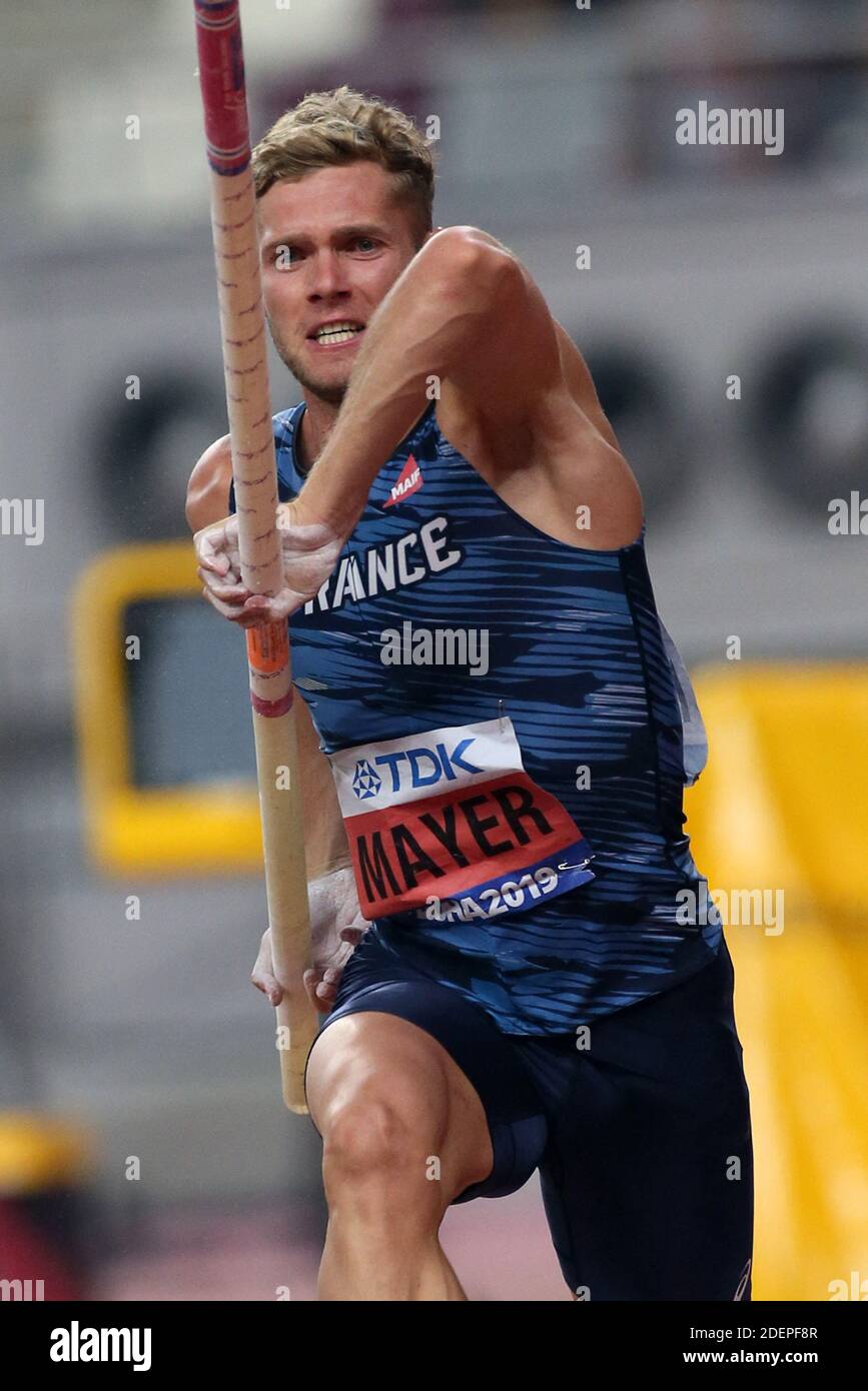 Kevin Mayer competes on Decathlon during the IAAF World Athletics ...