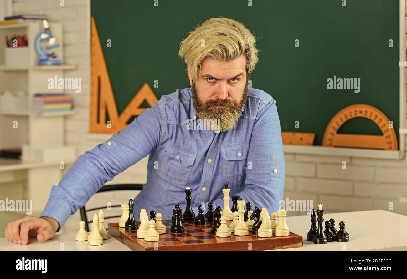 Development logics. School teacher. Playing chess. Intellectual hobby ...