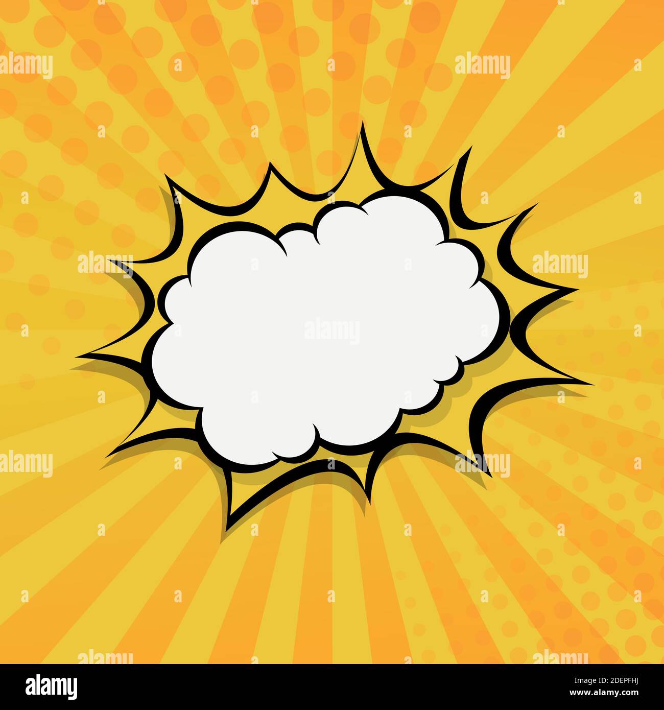 Orange comic zoom with lines and glow - Vector illustration Stock ...