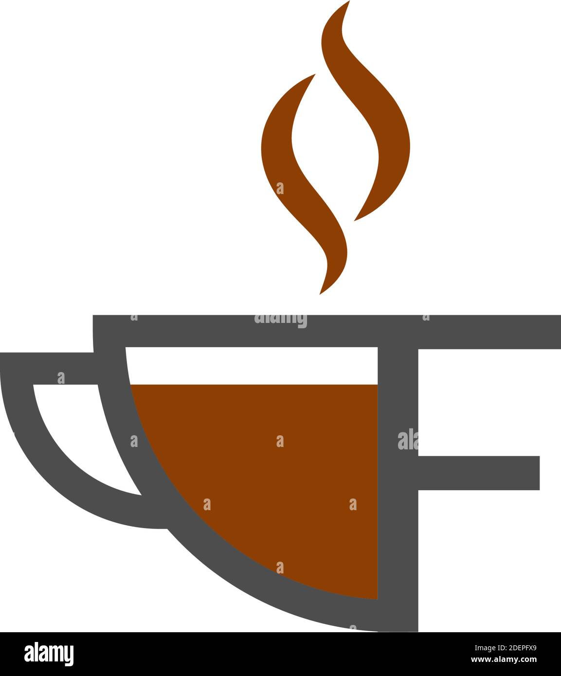 Coffee cup icon design letter F logo concept template Stock Vector ...