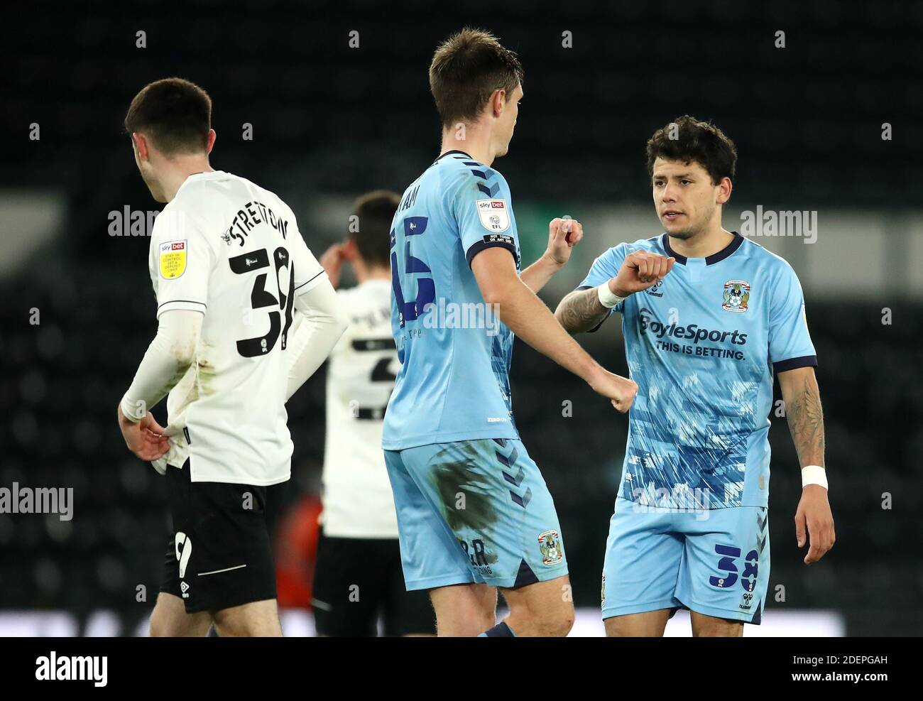 Coventry City's Gustavo Hamer (right) and Dominic Hyam celebrate after ...