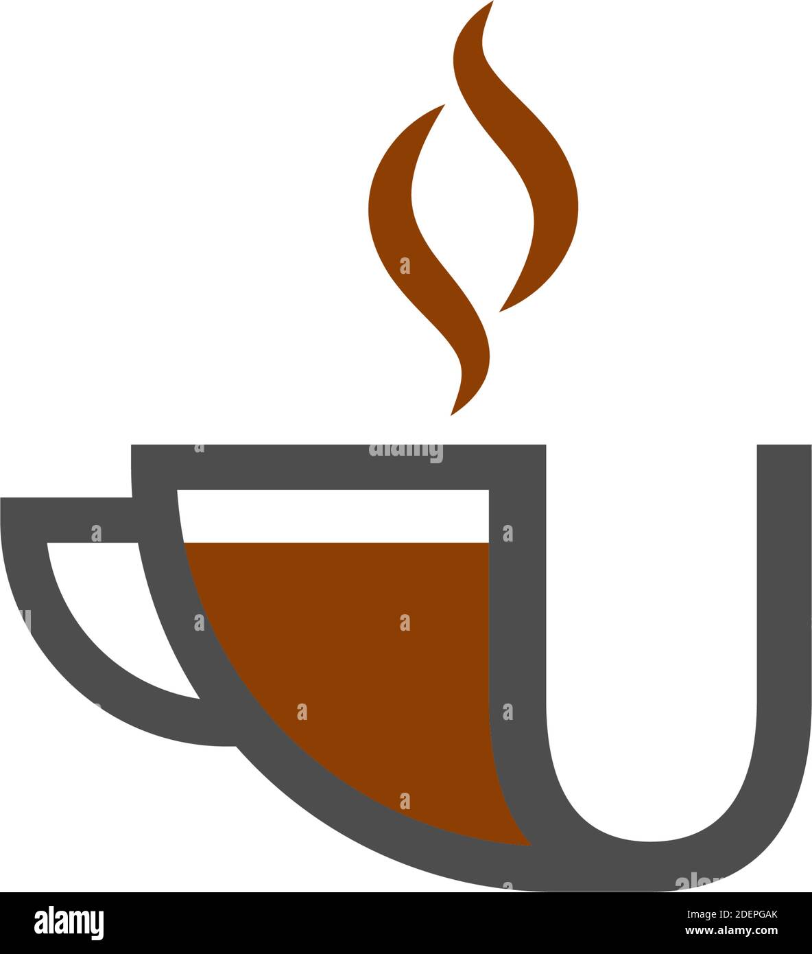 Coffee cup icon design letter U logo concept template Stock Vector ...