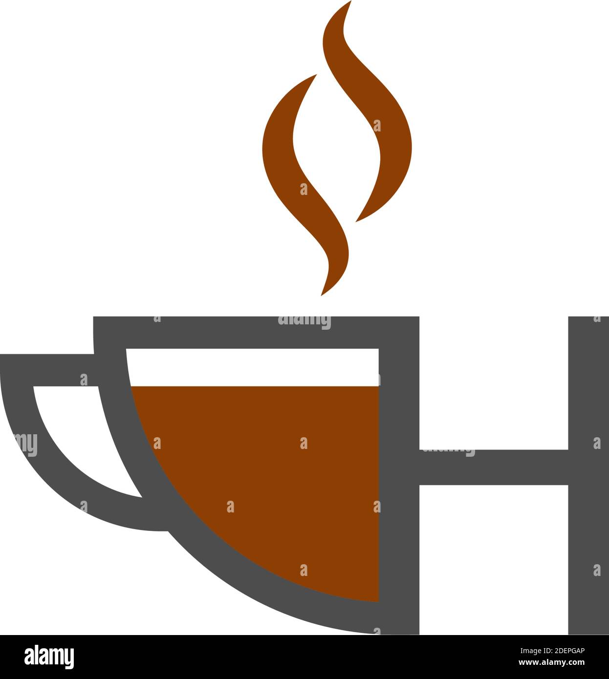 Coffee cup icon design letter H logo concept template Stock Vector ...