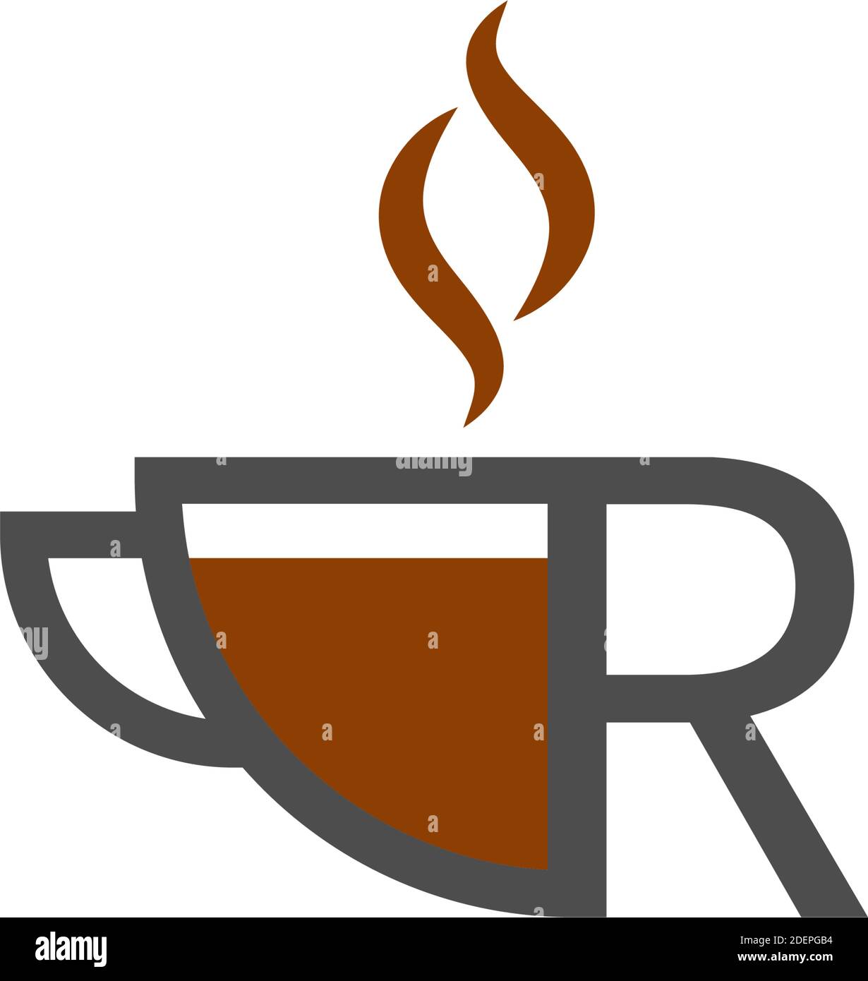 Coffee cup icon design letter R logo concept template Stock Vector ...