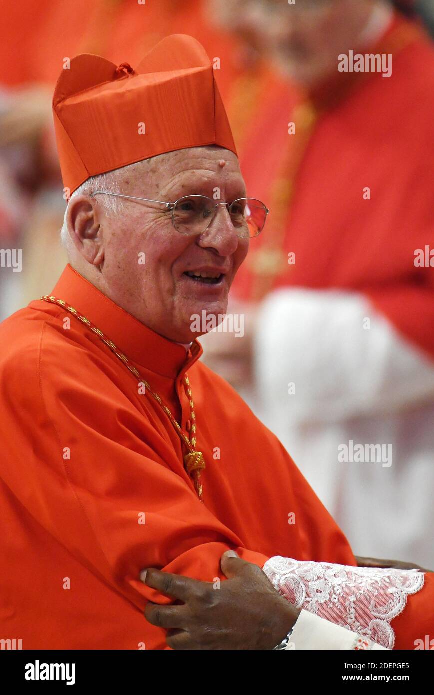 New cardinal Eugenio Dal Corso (Italy) during a Consistory ceremony led ...