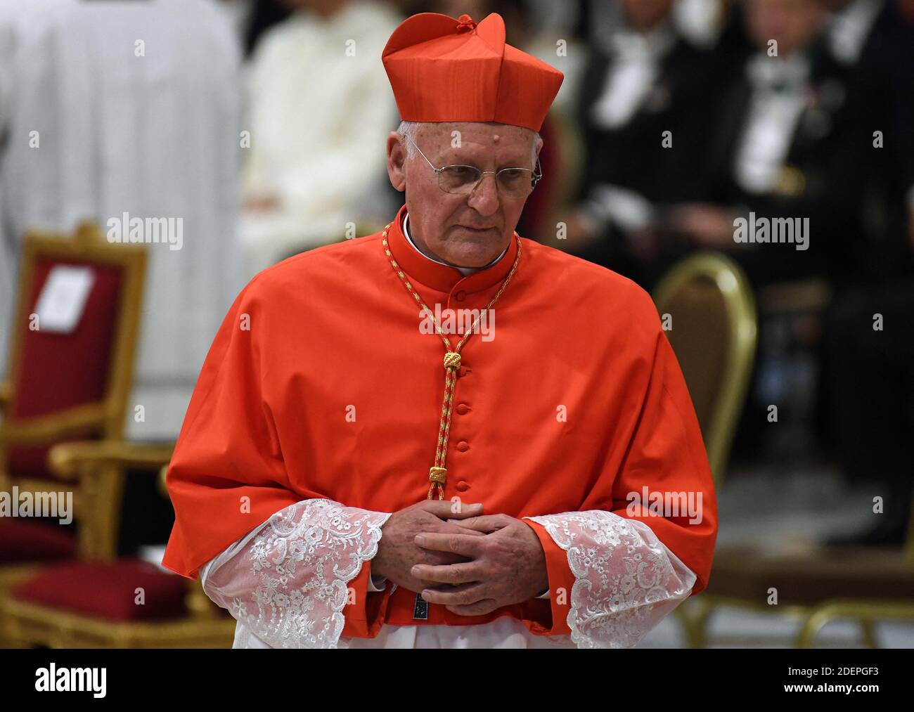 New cardinal Eugenio Dal Corso (Italy) during a Consistory ceremony led ...