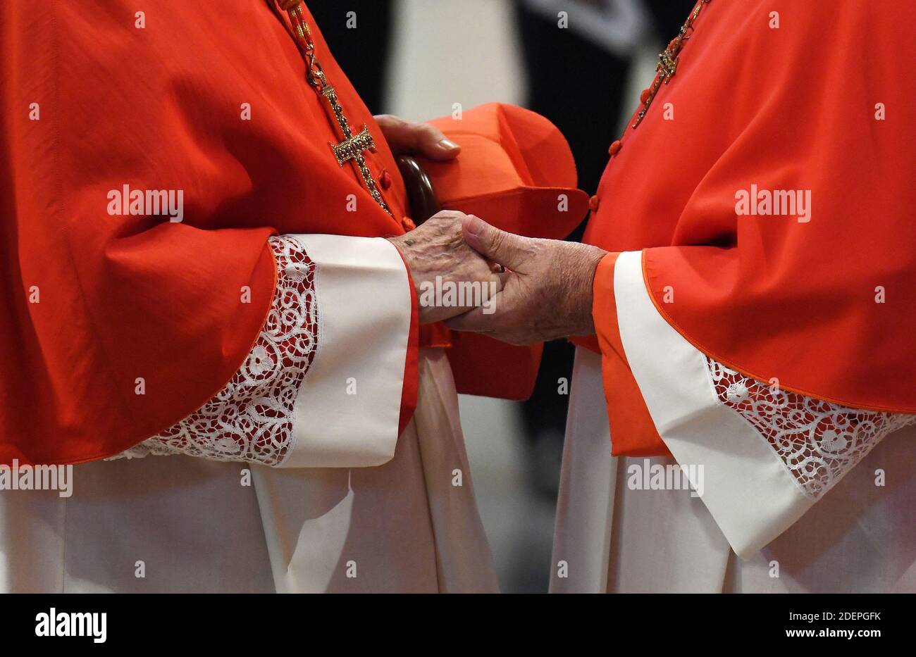 Two cardinals during a Consistory ceremony for the creation of 13 new ...