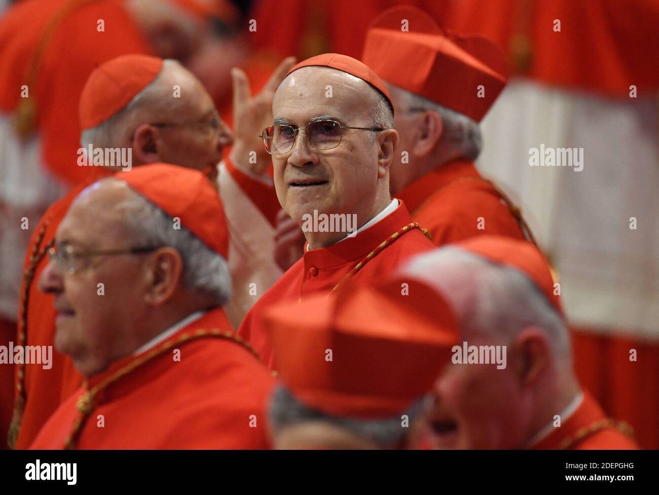 Cardinal Tarcisio Bertone attends a Consistory ceremony for the ...