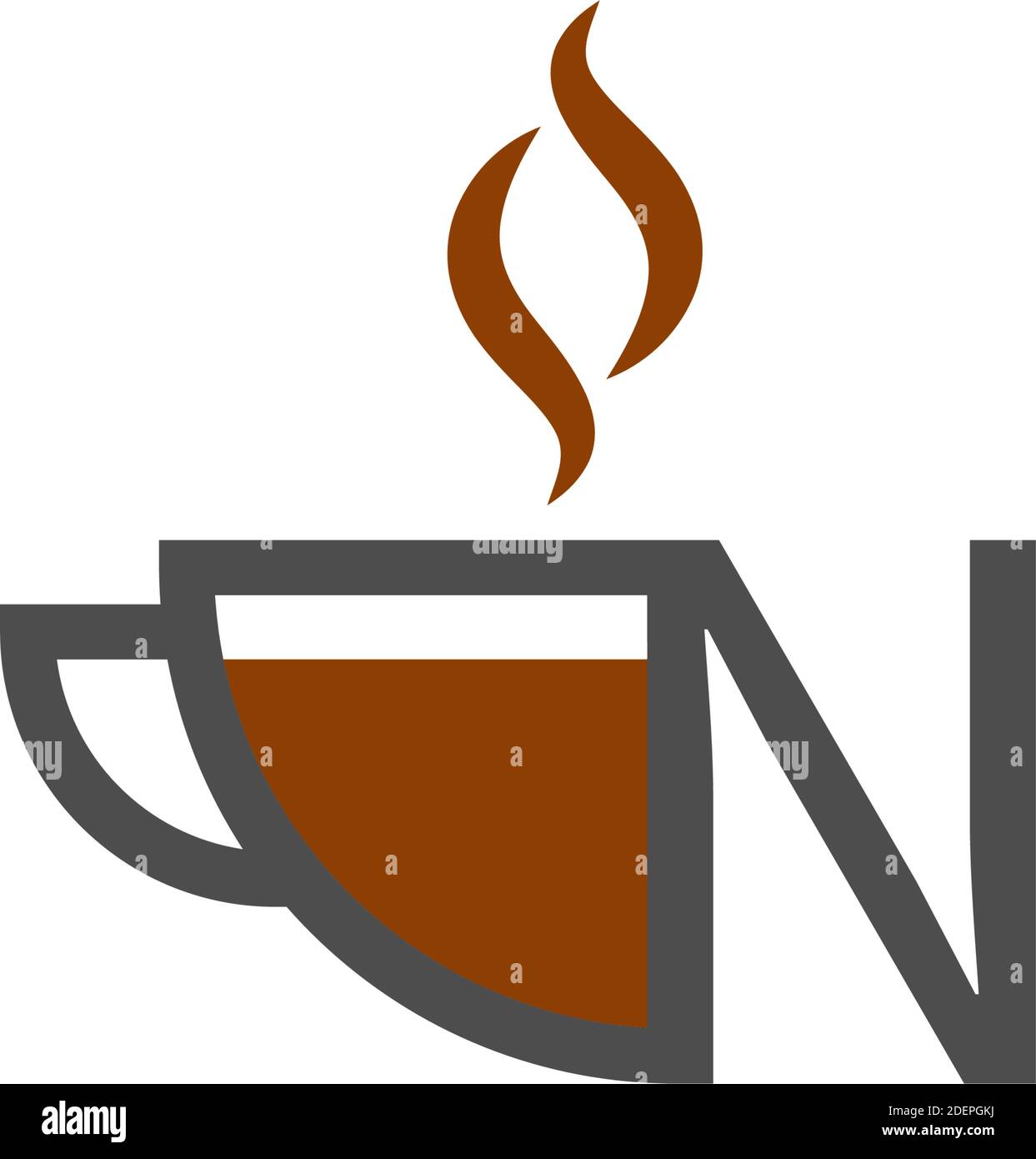 Coffee cup icon design letter N logo concept template Stock Vector ...