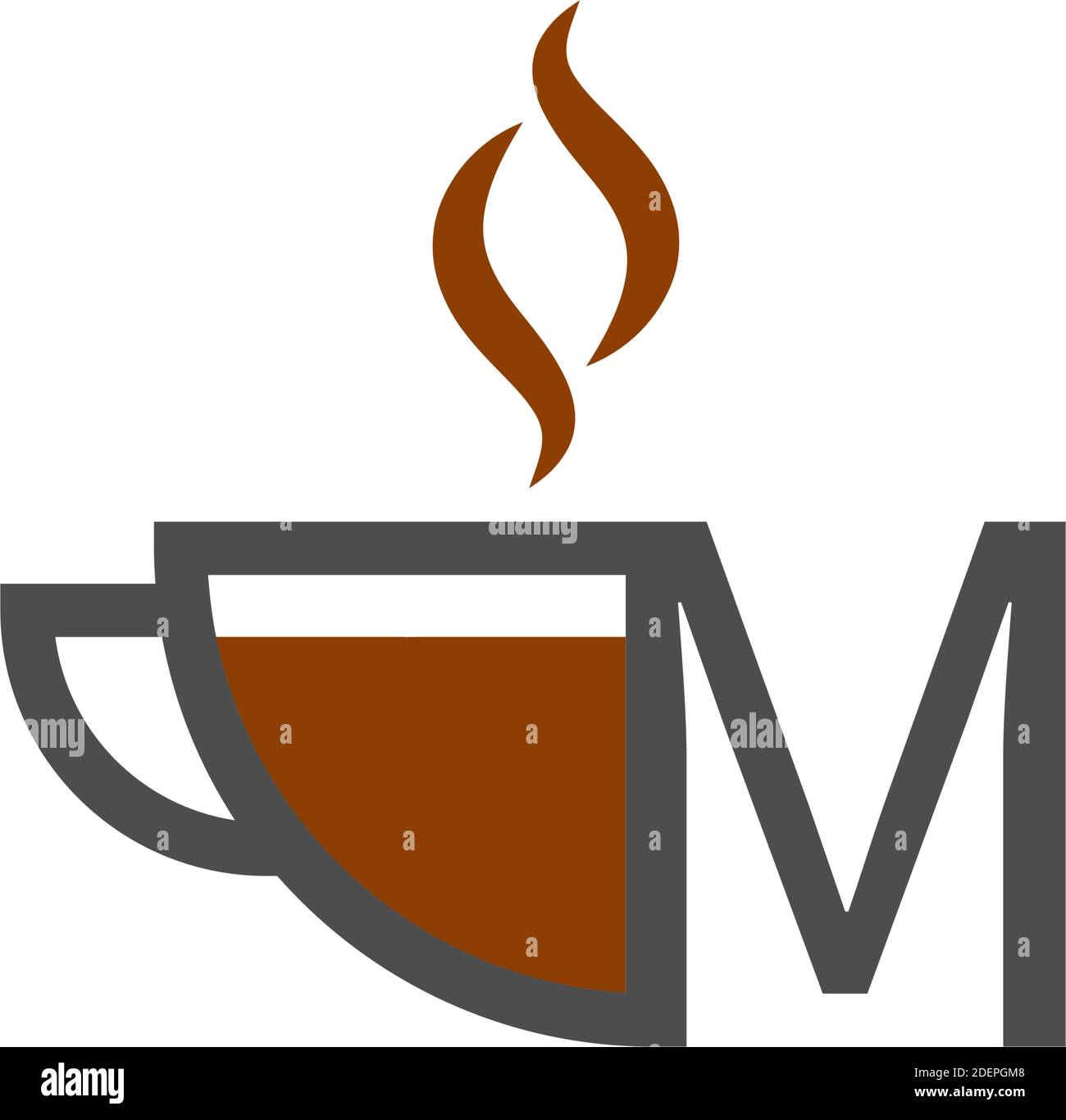 Coffee cup icon design letter M logo concept template Stock Vector ...