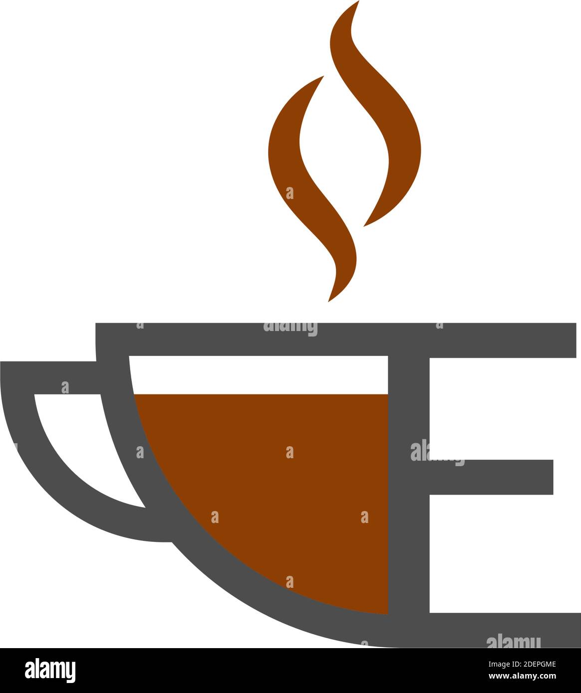 Coffee cup icon design letter E logo concept template Stock Vector ...