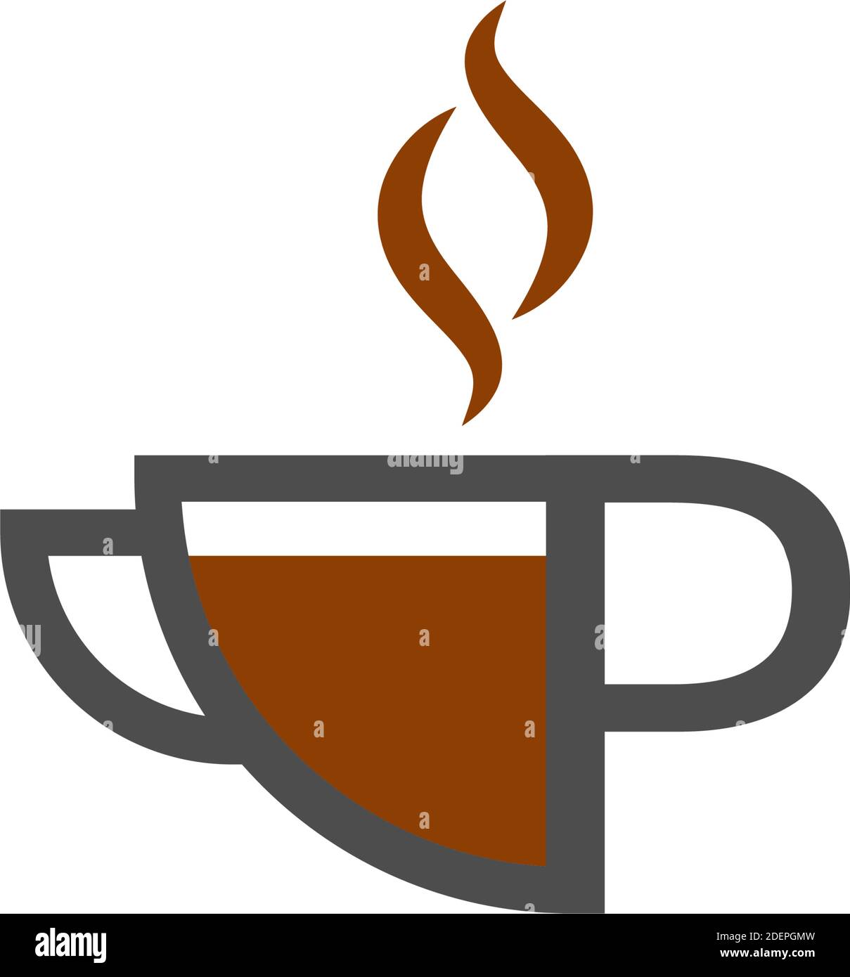 Coffee cup icon design letter P logo concept template Stock Vector ...