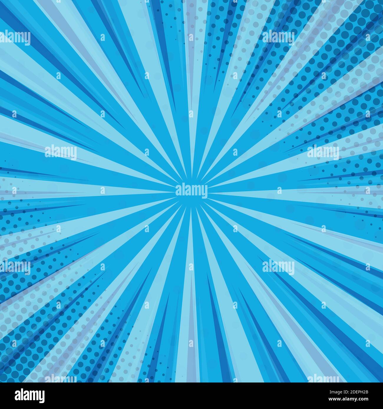 Blue comic zoom with lines and dots - Vector illustration Stock Vector ...