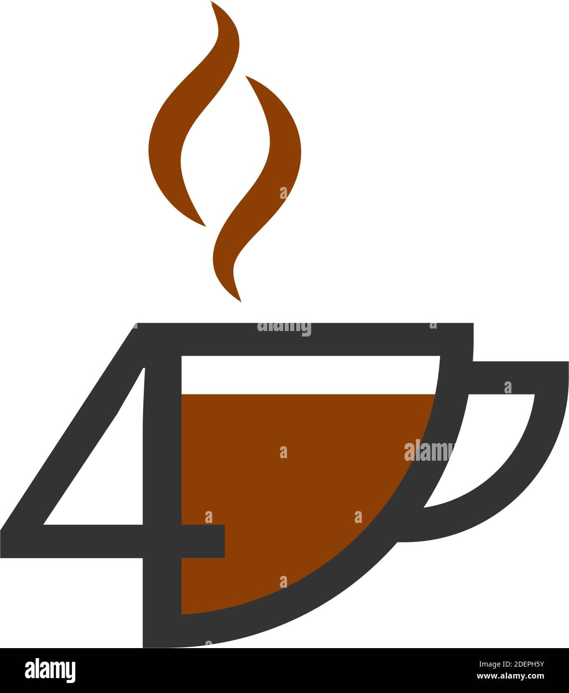 Coffee cup icon design number 4 logo concept template Stock Vector ...