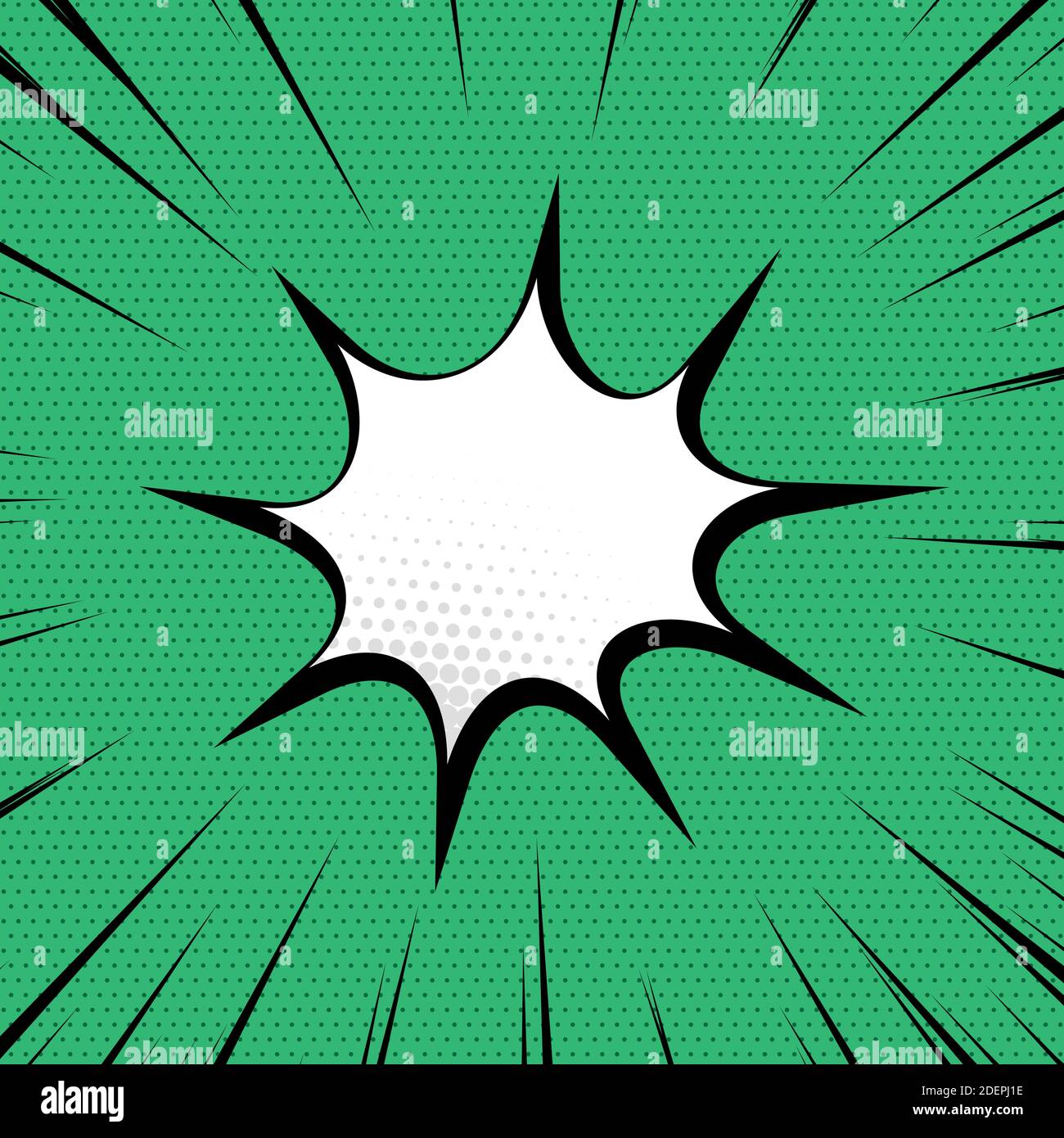 Panoramic green comic zoom with lines - Vector illustration Stock ...