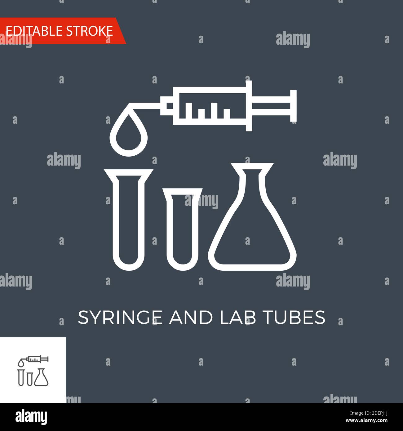 Syringe and Lab Tubes Vector Icon Stock Vector Image & Art - Alamy