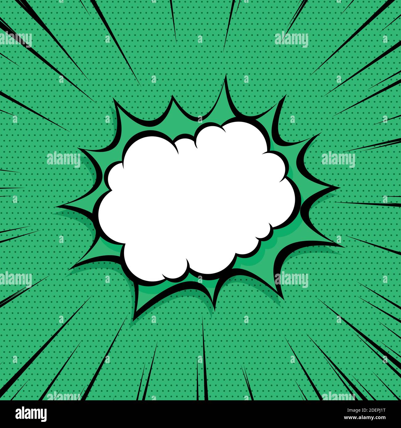 Panoramic green comic zoom with lines - Vector illustration Stock ...