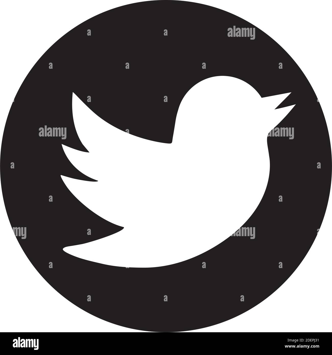 twitter social media logo silhouette style icon Stock Vector Image ...