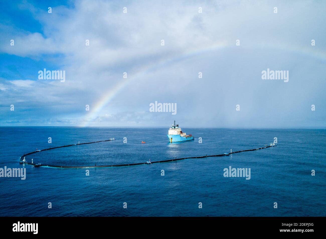 Editorial use only - Handout - The Ocean Cleanup system is successfully ...