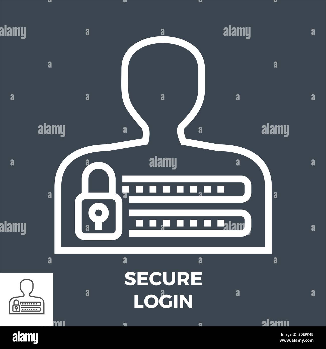 Secure Login Line Icon Stock Vector Image & Art - Alamy
