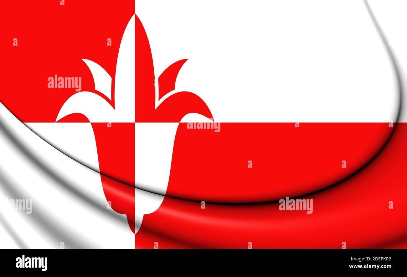 3D Flag of Bernheze (North Brabant), Netherlands. 3D Illustration Stock ...