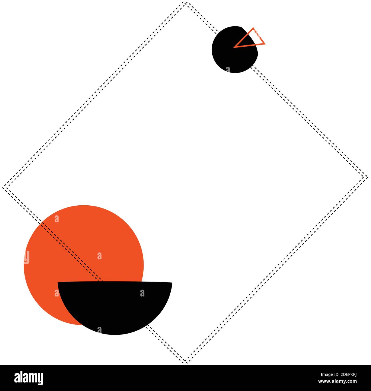 Abstract frame with the lines, dotted line and orange shape. Inspired ...