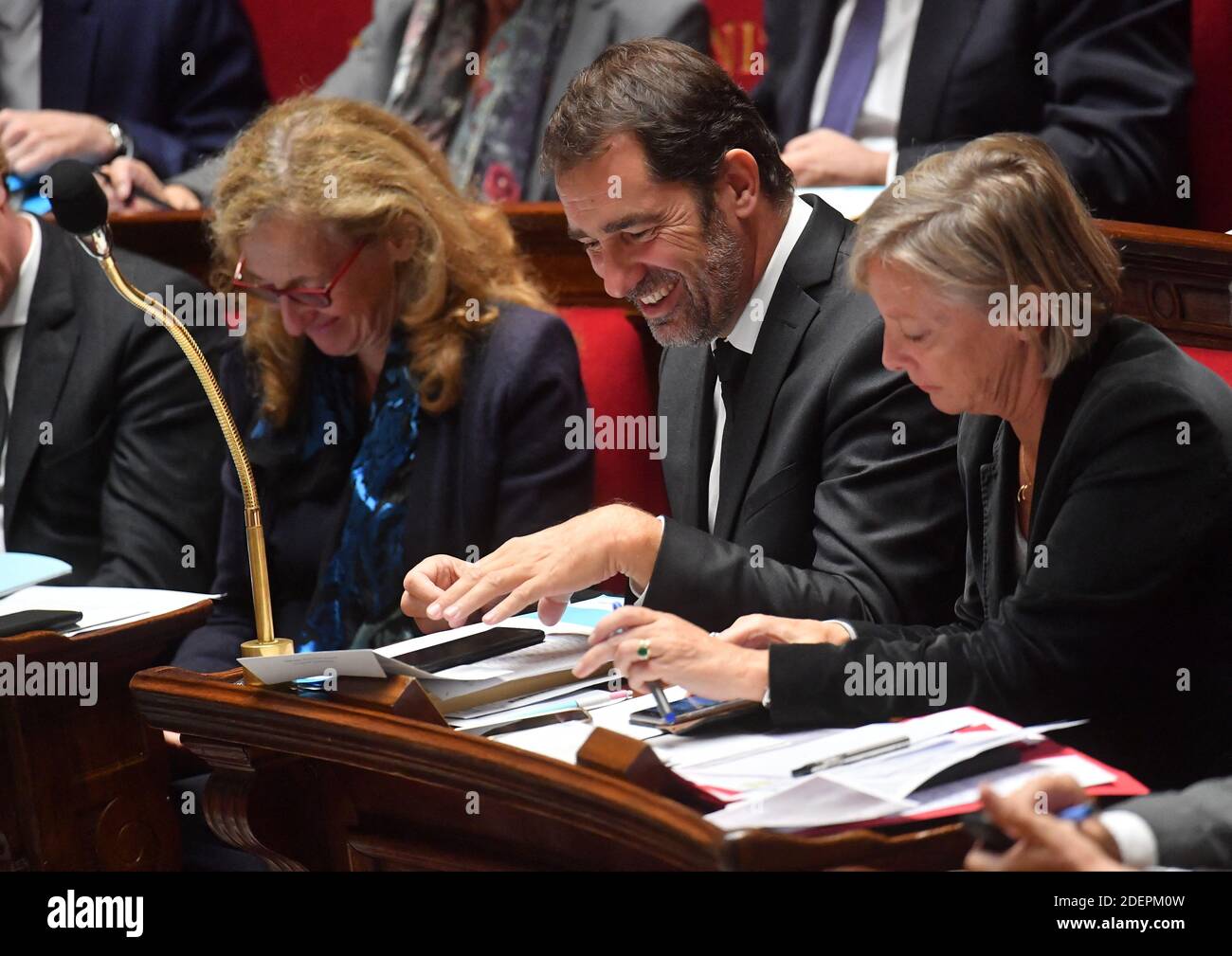 French Interior Minister Christophe Castaner at a session of questions ...