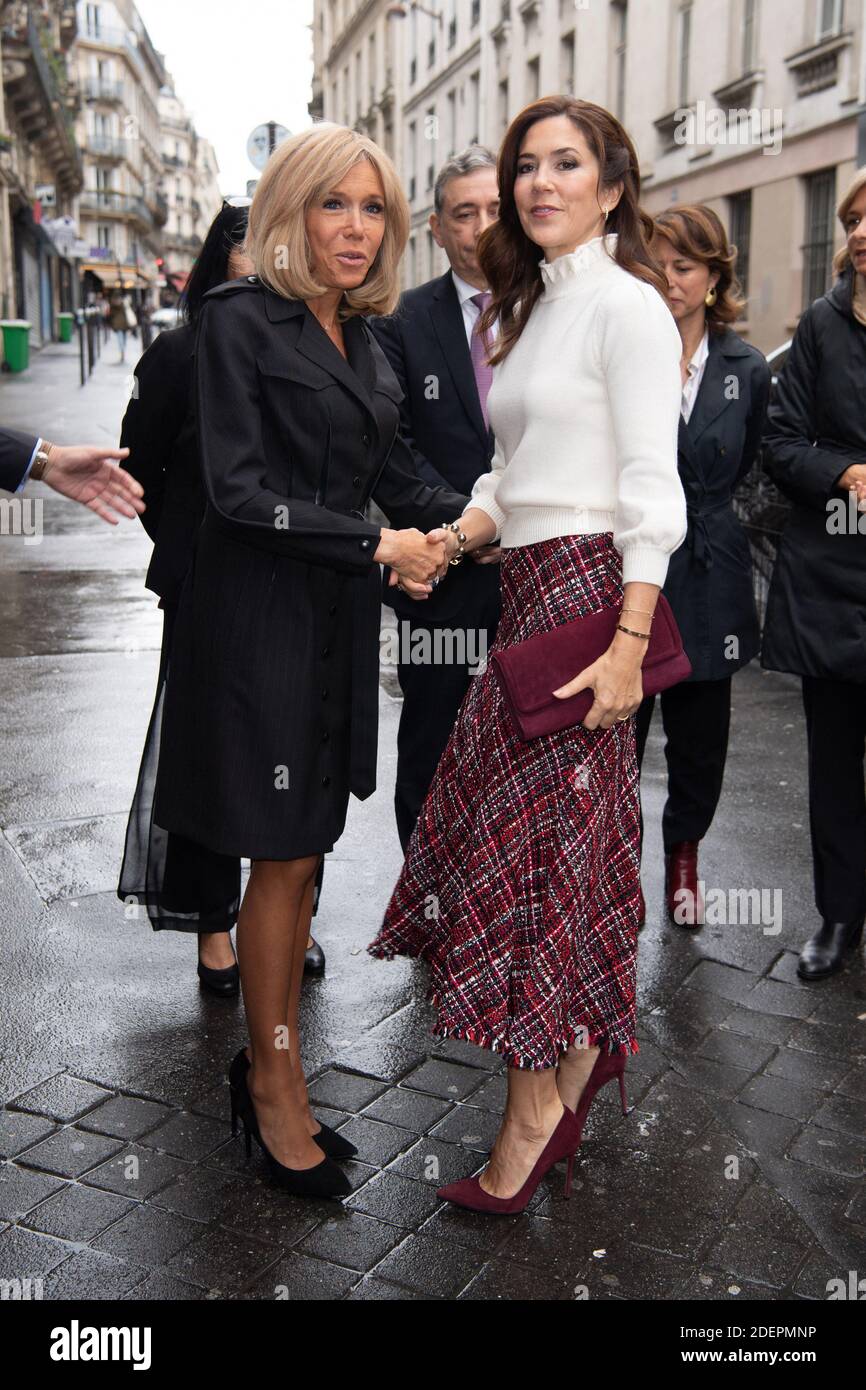 Crown Princess Mary of Denmark and French first Lady Brigitte Macron ...