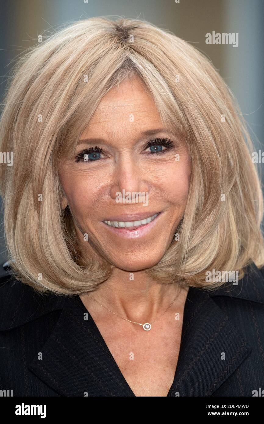 French first Lady Brigitte Macron arrives at the Danish national school ...