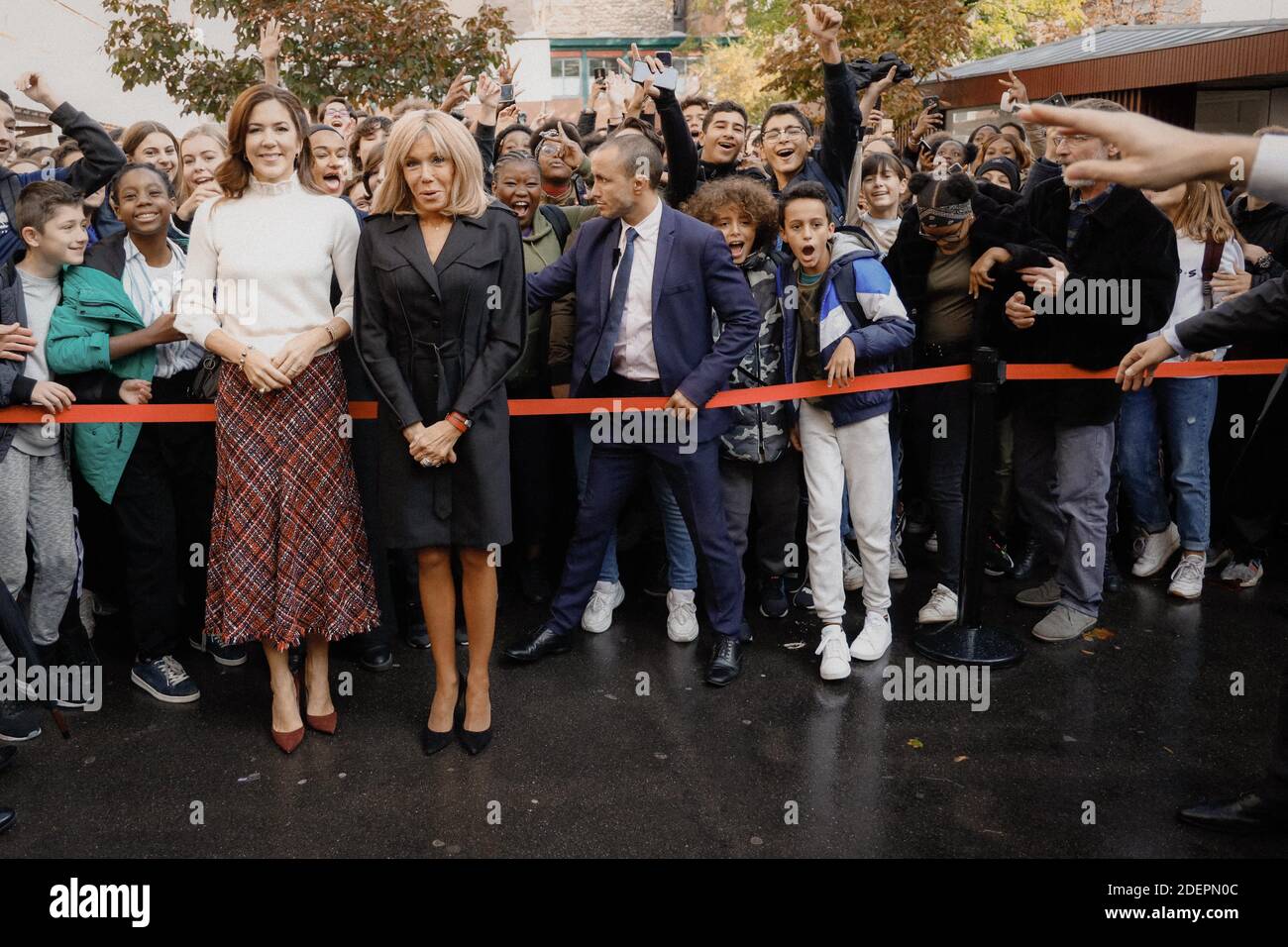French first lady Brigitte Macron and Princess Mary Donaldson of ...