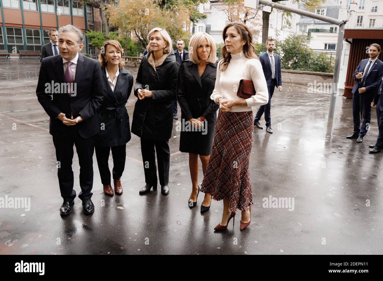 French first lady Brigitte Macron and Princess Mary Donaldson of ...