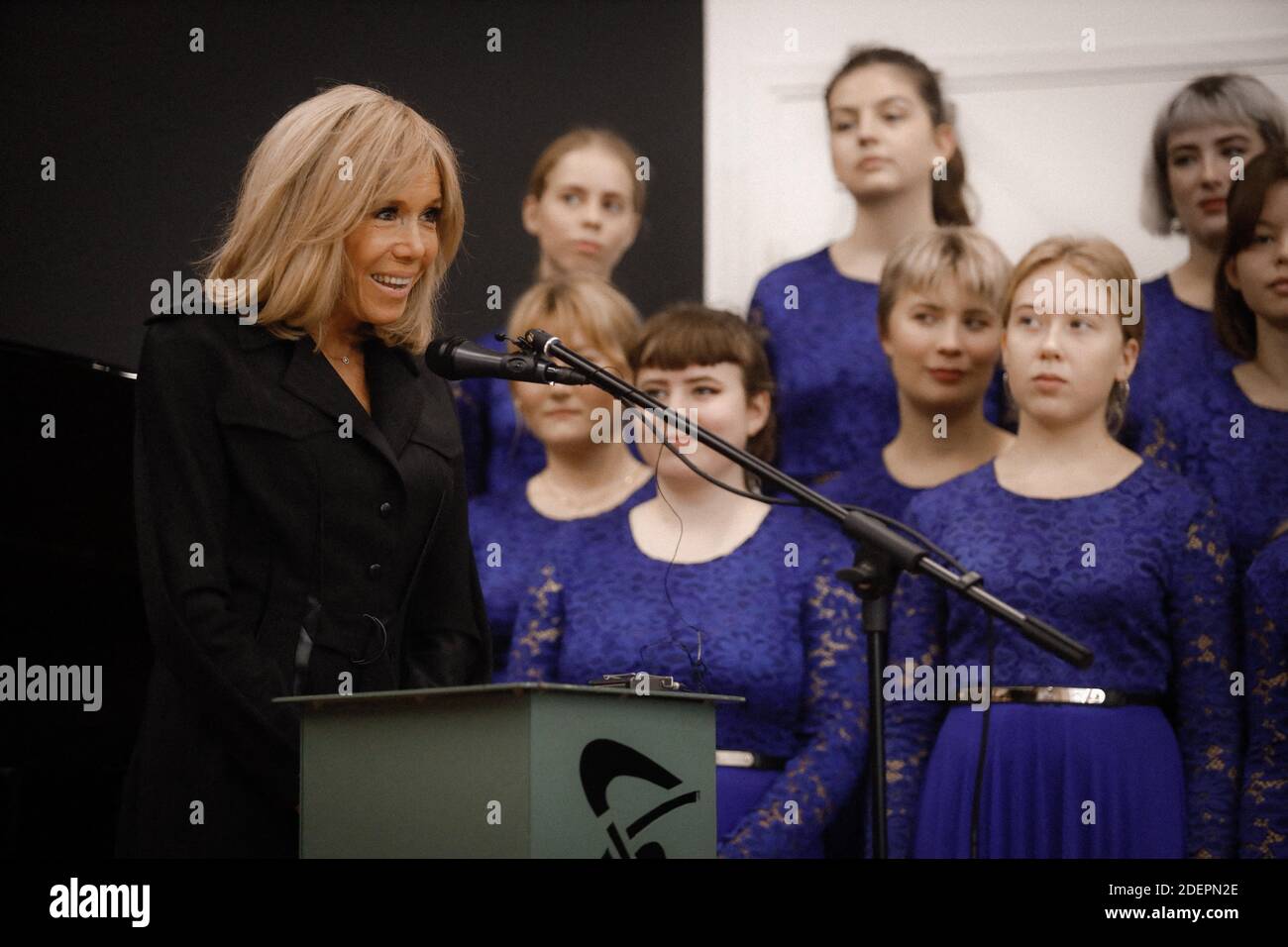 French first lady Brigitte Macron and Princess Mary Donaldson of ...