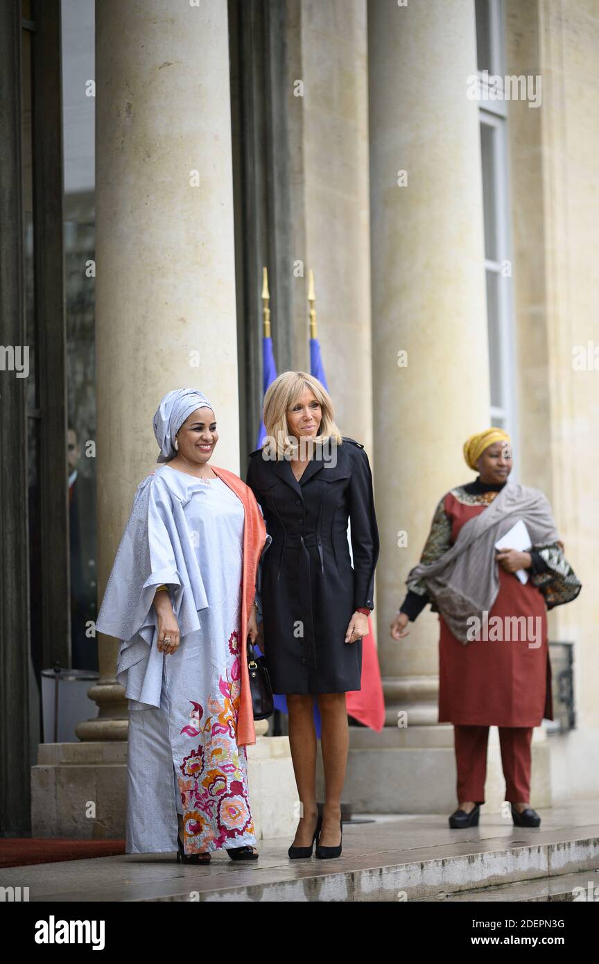 Brigitte Macron, the wife of the French President, poses for a ...