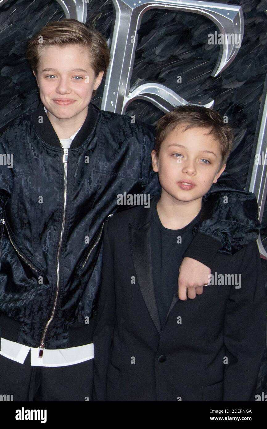 Shiloh Nouvel Jolie-Pitt and Knox Jolie-Pitt attending the Premiere of ...