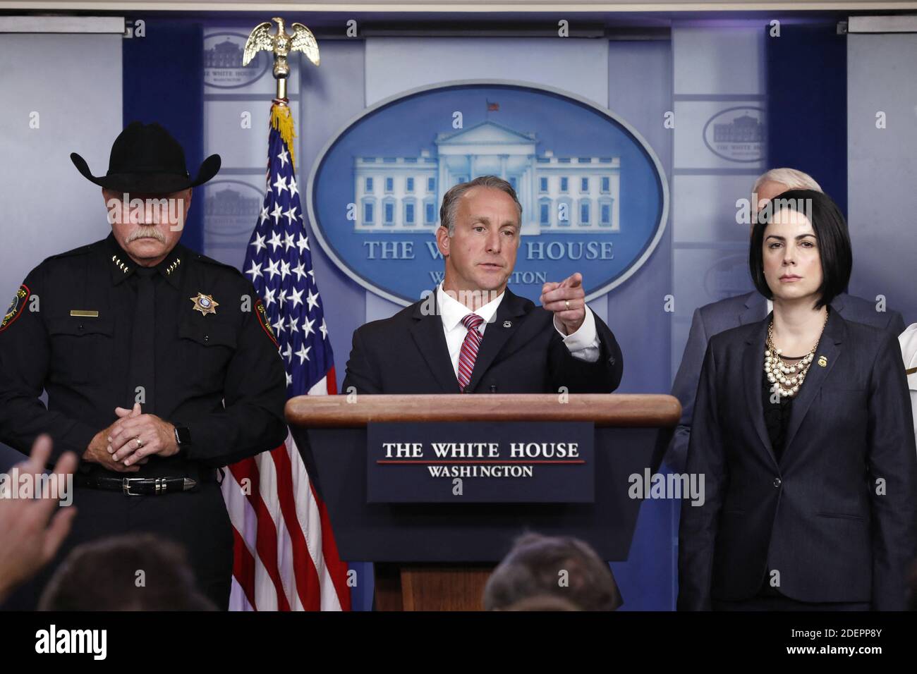 U.S. Immigration and Customs Enforcement Director Matt Albence speaks ...