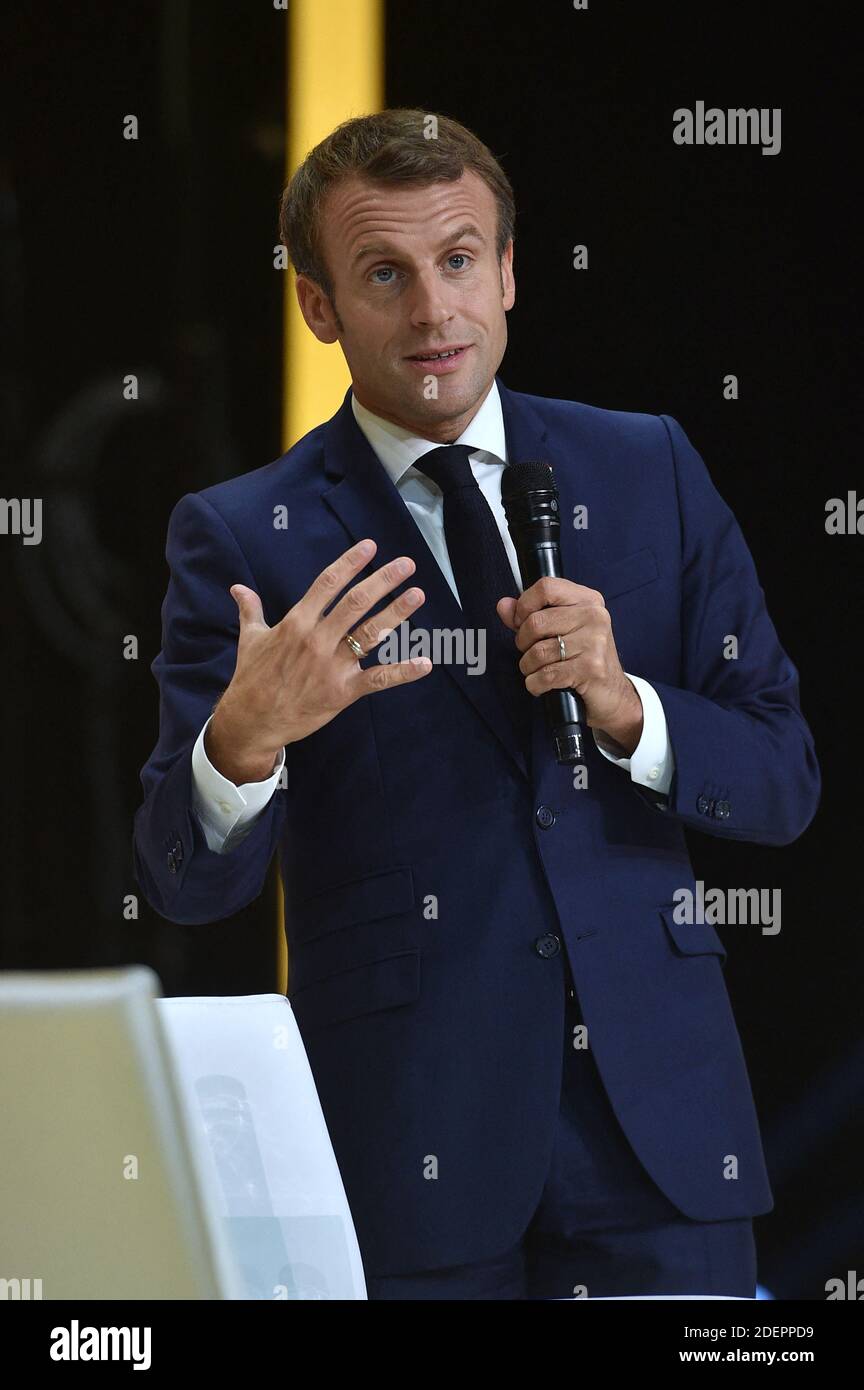 French President Emmanuel Macron attends the annual conference hosted ...