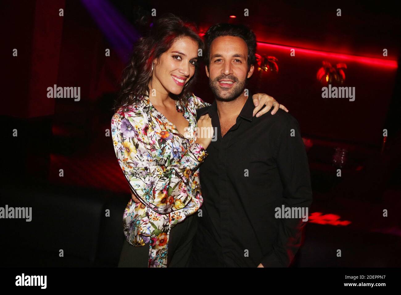 Laurie Cholewa et son mari Greg Levy lors de la soiree d'inauguration du Roxie Club, a Paris ...